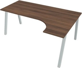 Kancelářský rohový stůl Hobis UEA 1800L, deskaakát, černá černá