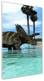 Wallmuralia Vertikální Fotoobraz na skle Dinozaury na pláži 50x100