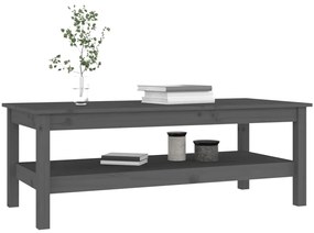 Konferenční stolek šedý 110 x 50 x 40 cm masivní borové dřevo - Default Title