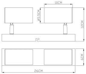 Globo 57911-2M - Bodové svítidlo ROBBY 2xGU10/35W/230V černá/mosaz