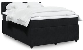 Box spring postel s matrací černá 140x200 cm samet 3287766