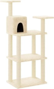 Škrabadlo pro kočky se sisalovými sloupky krémové 118,5 cm 171427