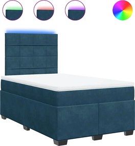 Box spring postel s matrací modrá 120 x 190 cm samet 3293162