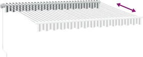 Ručně zatahovací markýza antracitová a bílá 350 x 250 cm 3216036