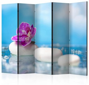 Paraván - Pink Orchid and white Zen Stones II [Room Dividers]