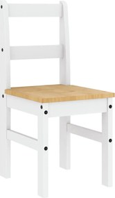 Jídelní set ze 5 kusů PANAMA Bílé masivní dřevo borovice 3345172