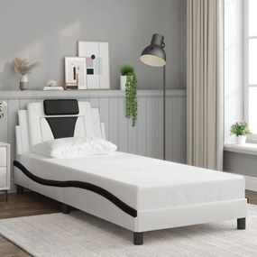 Rám postele Viana bez matrace bílý a černý 90 x 200 cm umělá kůže 3208074