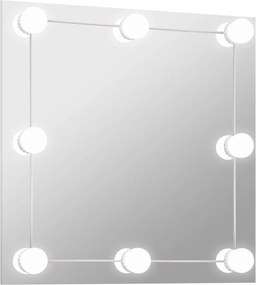 Nástěnné zrcadlo s LED osvětlením čtvercové sklo 3078638