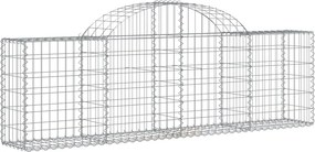 Klenuté gabionové koše 6 ks 200x30x60/80 cm pozinkované železo 3146072