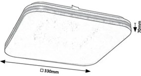 Rabalux 71178 - LED Stropní svítidlo OSCAR LED/18W/230V 3000K 33x33 cm