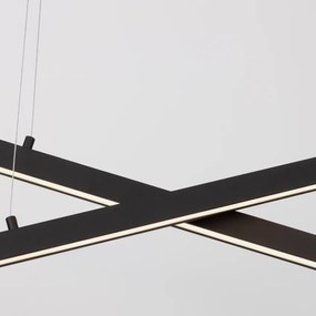 Černé kovové závěsné LED světlo Nova Luce X-line 100 cm