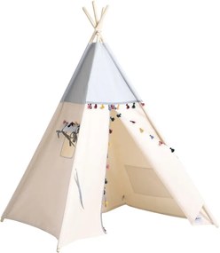 lovel.cz Dětský teepee stan Tasel Boho - Grey