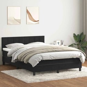 Box spring postel s matrací černá 160x210 cm samet 3316217