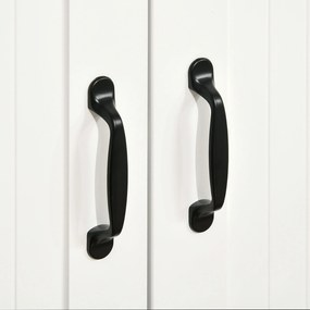 HOMCOM Příborník Bílá boční skříňka se 4 zásuvkami, nastavitelnou policí a ochranou proti překlopení do kuchyně a obývacího pokoje | Aosom.de