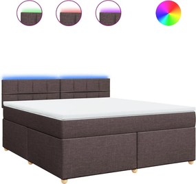 Box spring postel s matrací tmavě hnědá 180x200 cm textil 3289062