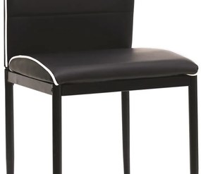 Jídelní židle Round, černá ekokůže