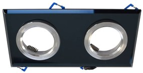 Podhledové svítidlo Glass Square II, 1x skleněné/černé kovové stínítko, b