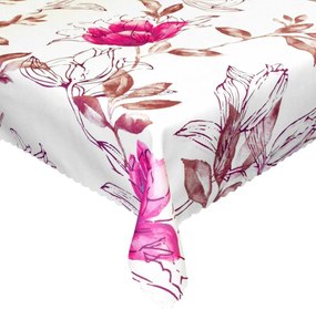 Forbyt, Ubrus nešpínivou úpravou, Květ růžový 140 x 180 cm