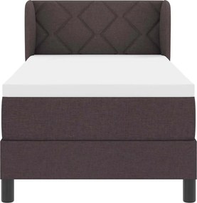 Postel s boxspringem s čelo Tmavě hnědá 80 x 200 cm textil 3340055