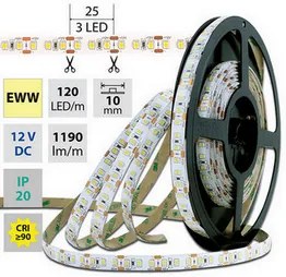 LED pásek McLED 12V teplá bílá š=10mm IP20 14W/m 120LED/m SMD2835 ML-121.367.60.2