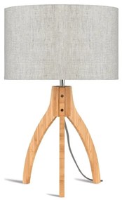 Stolní lampa se světle béžovým stínidlem a konstrukcí z bambusu Good&amp;Mojo Annapurna