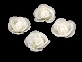 Umělý květ růže Ø3 cm 10 kusů - 2 krémová světlá