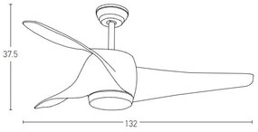 Zambelis 20256 - LED Stropní ventilátor LED/15W/230V 3000/4000/6000 + DO