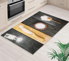 Bellatex Koberec - běhoun 3D tisk Bílá,Šedá 80 cm, (šířka), 120 cm délka