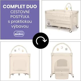 Asalvo COMPLET DUO cestovní postýlka s druhým dnem a hrazdičkou, owl