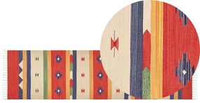 Bavlněný kelimový koberec 80 x 300 cm vícebarevný ALAPARS Beliani