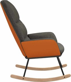 Houpací křeslo tmavě šedé textil 341043