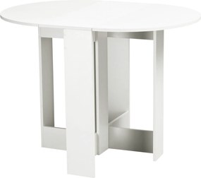 Skládací jídelní stůl HOMCOM s 2 sklápěcími křídly, skládací stůl pro 2-4 osoby 104x76x73,7 cm Bílý | Aosom