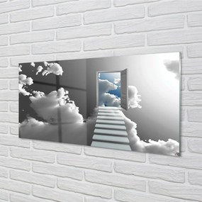 Obraz na skle Schody mraky dveře 120x60 cm