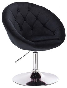 LuxuryForm DESIGN Otočné křeslo VERA VELUR na stříbrném talíři - černé