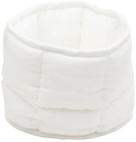 Cotton &amp; Sweets Lněný prošívaný košík bílý ø 20 cm