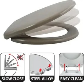 Spirella EASY CLIP WC prkénko šedo-hnědé / duroplast Thermodur