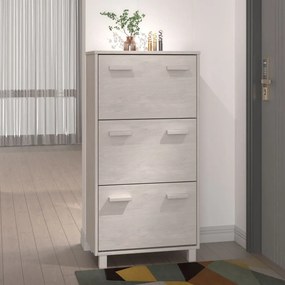 Botník HAMAR bílý 59,5 x 35 x 117 cm masivní borovice 340513