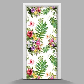 Wallmuralia Samolepící tapeta na dveře Květinový vzor 75x205