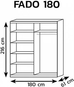 Šatní skříň Fado 180