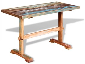 vidaXL Jídelní stůl s trnoží masivní recyklované dřevo 120x58x78 cm