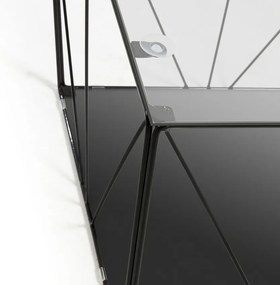 Černý kovový konferenční stolek Kave Home Tilo 60 x 60 cm se skleněnou deskou