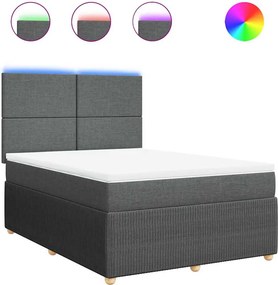 Box spring postel s matrací tmavě šedá 140x200 cm textil 3294373
