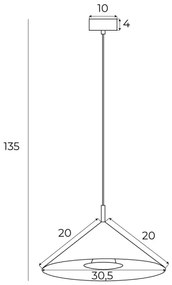MAXLIGHT P0505 - LED Lustr na lanku VULCANO LED/5W/230V pr. 30,5 cm bílá
