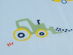 Dětské bavlněné povlečení MINI TRUCKS TALES modré, 100% bavlna Rozměr povlečení: 70 x 80 cm | 140 x 200 cm