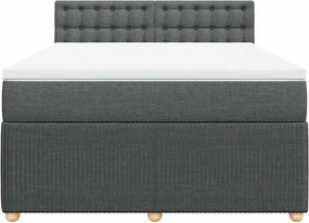Box spring postel s matrací tmavě šedý 140 x 190 cm textil 3289766