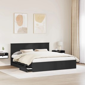 Rám postele se zásuvkou Černá 180 x 200 cm Inženýrské dřevo 3410680