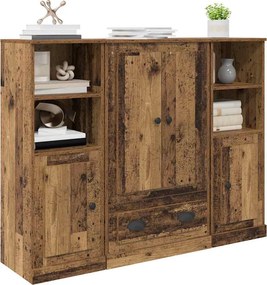 Vysoký bufet 3 ks Staré dřevo 132 x 35,5 x 103,5 cm 3402674