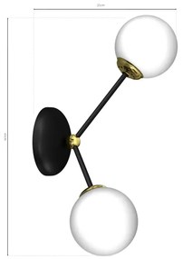 Nástěnné svítidlo JOY 2xE14/40W/230V černá/zlatá