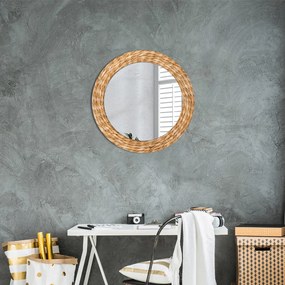 Kulaté dekorativní zrcadlo na zeď Reed textura fi 60 cm