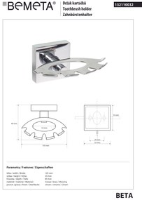 Bemeta Design BETA: Držák kartáčků -